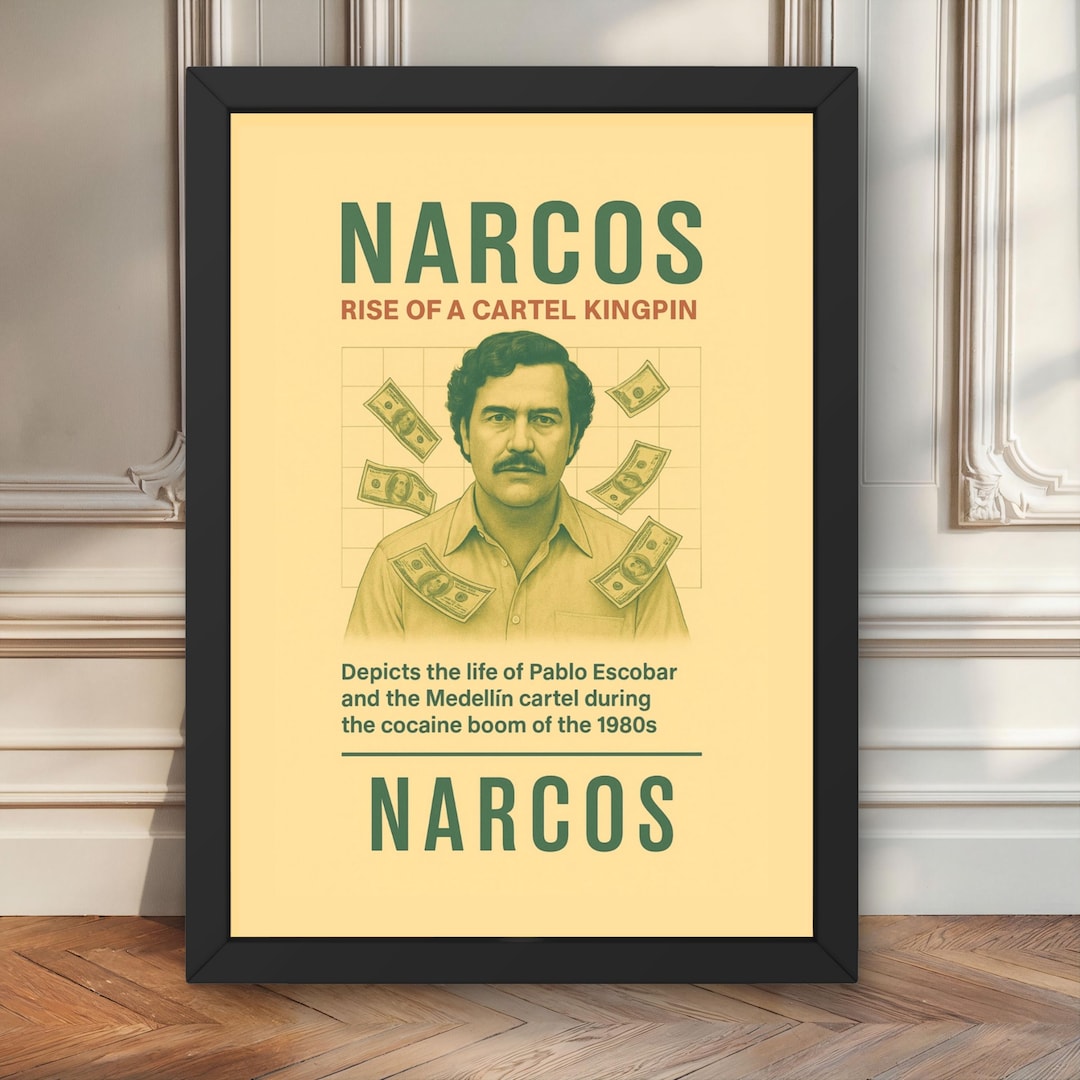Narcos TV Show Poster – Minimalist Wall Art Inspired by Pablo Escobar ...