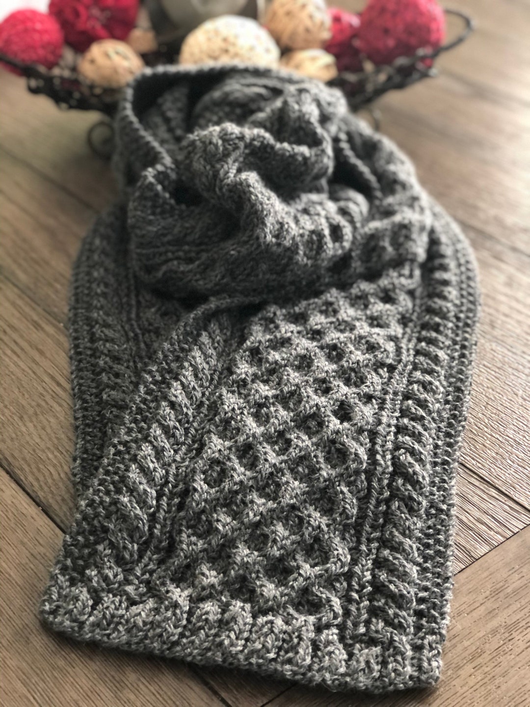 Hand Knitted Mens Scarf, Gorgeous Peruvian Wool Cable Knit Scarf ...