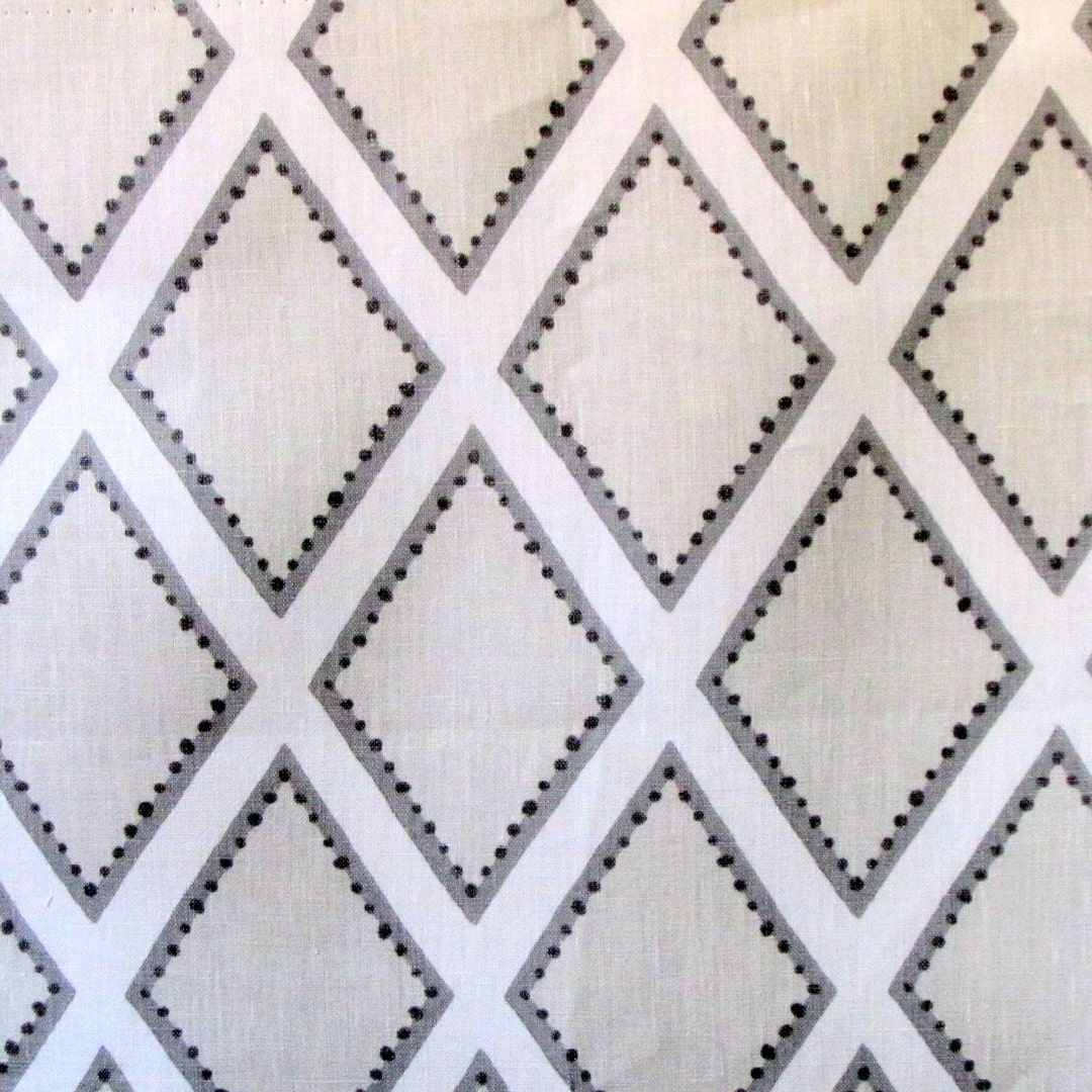 BROOKHAVEN Oyster Geometric Linen by KRAVET Grays on Ivory - Etsy