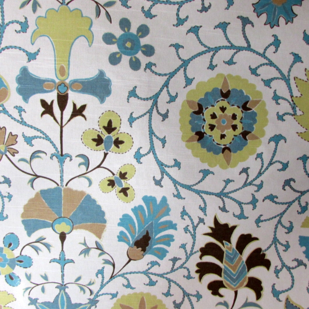 CALYPSO CITRON Floral Designer Drapery/bedding/upholstery | Etsy