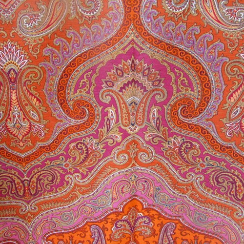 Orange Cotton Fabric Floral Block Print Soft Cotton Fabric | Etsy