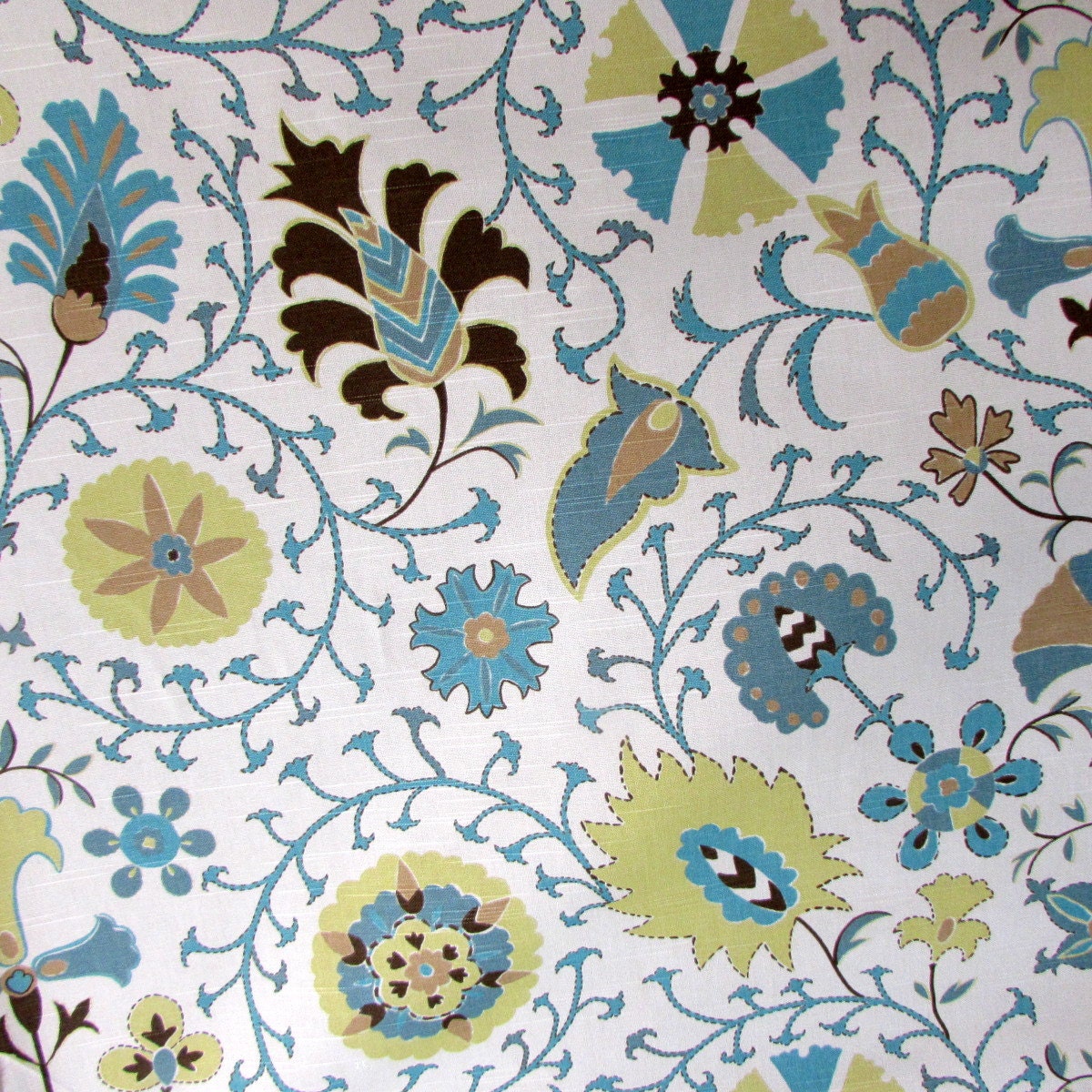 CALYPSO CITRON Floral Designer Drapery/bedding/upholstery | Etsy