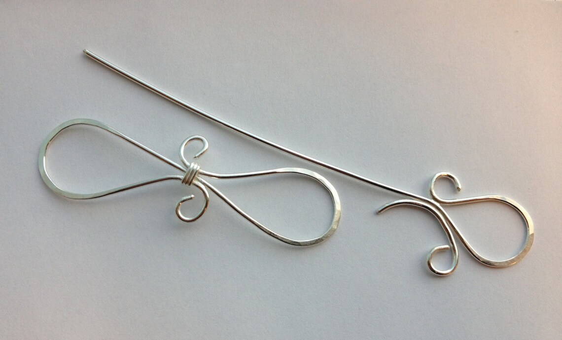 Fantasy Handcrafted Sterling Silver Shawl Pin Wire Shawl Pin - Etsy