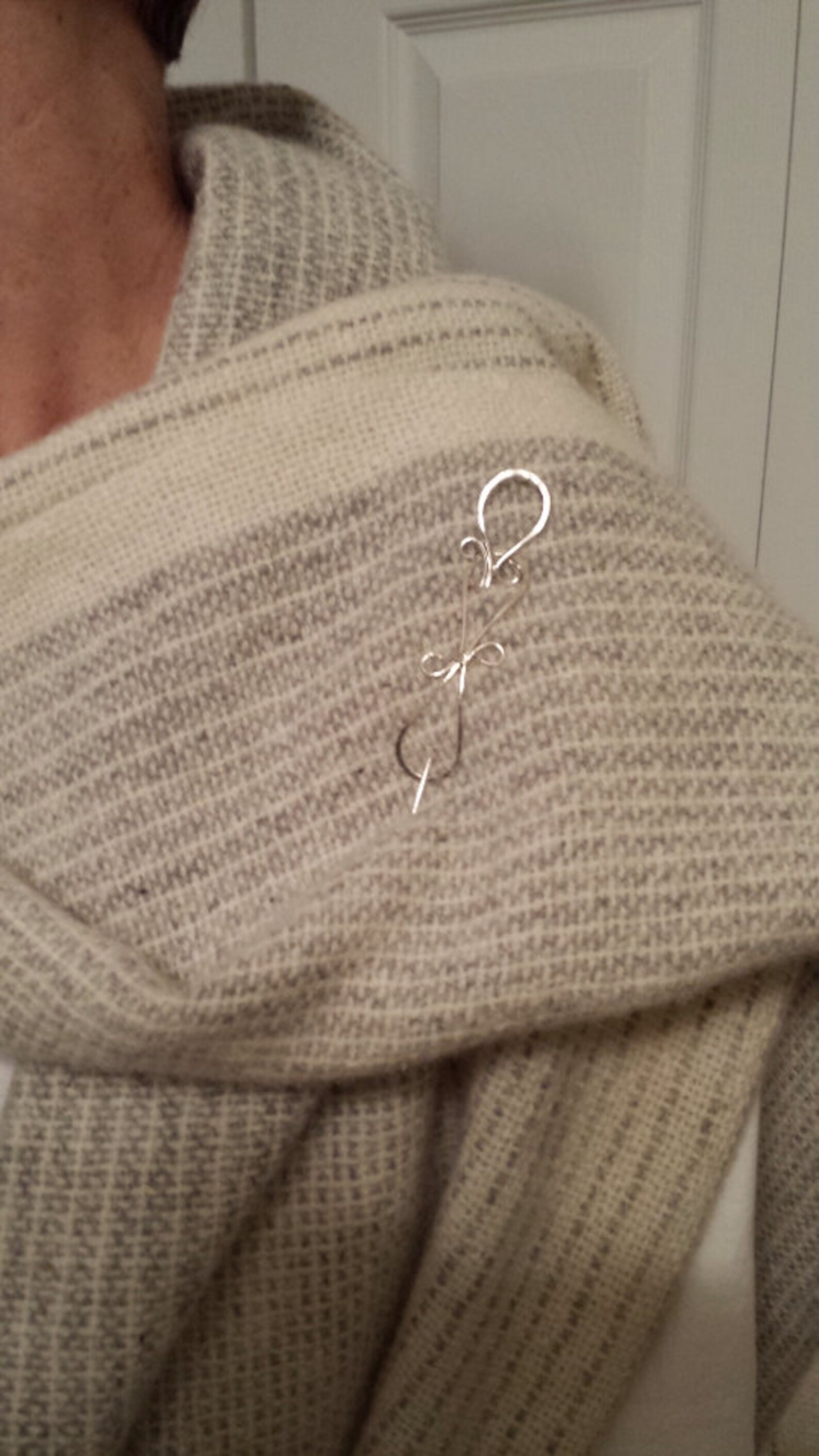 Fantasy Handcrafted Sterling Silver Shawl Pin Wire Shawl Pin Scarf Pin ...