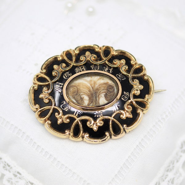 Antique Victorian Hair Brooch - Etsy