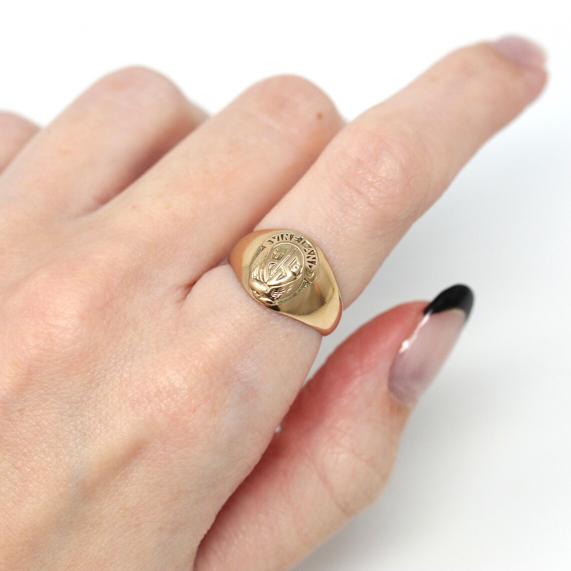 Sale Vintage Class Ring Retro 10k Yellow Gold Vineland - Etsy