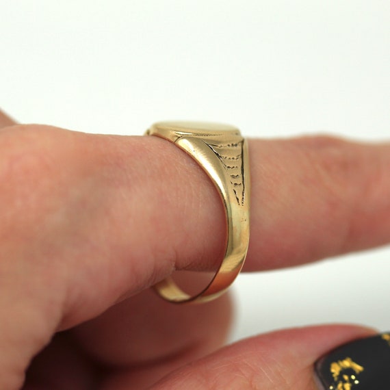 Sale - Blank Signet Ring - Edwardian 10k Yellow Gold … - Gem