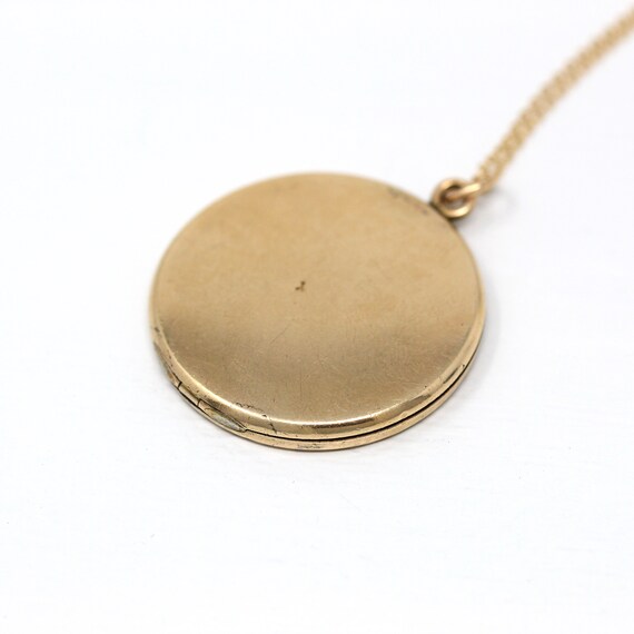 Antique Edwardian Locket - Art Nouveau Gold Filled En… - Gem