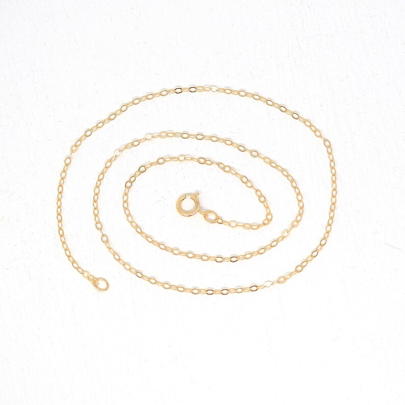 Gold Filled Chain 14 Inch 14/20 GF Necklace 1.5 Mm Flat - Etsy