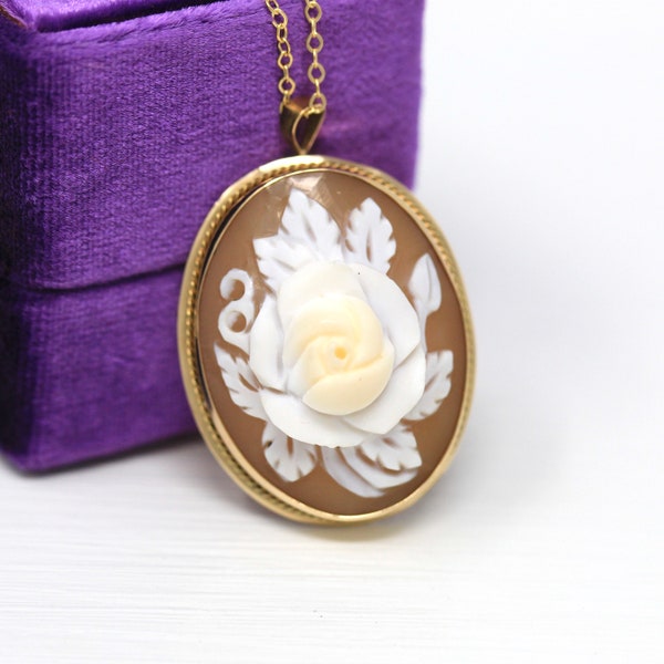 Cameo Flower Pendant - Etsy