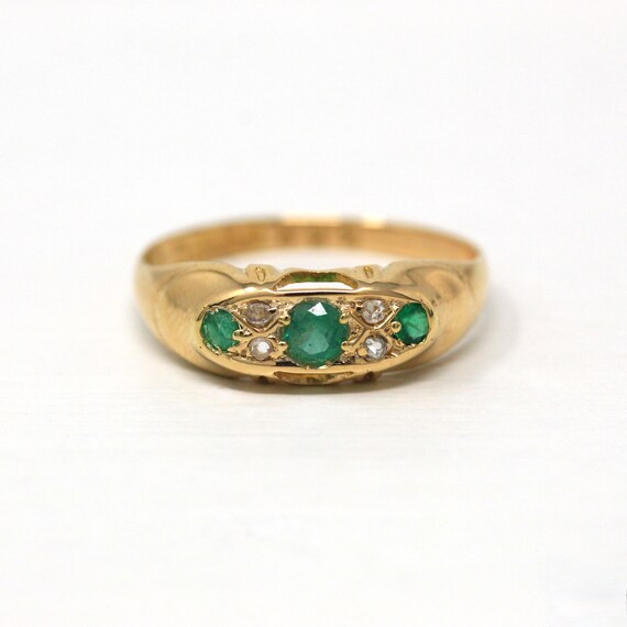 Antique Gem Band - Victorian 18k Yellow Gold Genuine … - Gem