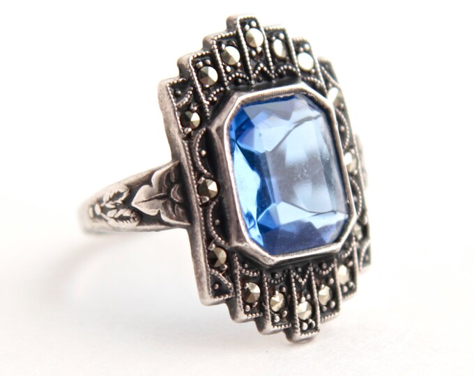 Vintage Genuine Art Deco Sterling Silver Ring Size 6 1/4 - Etsy