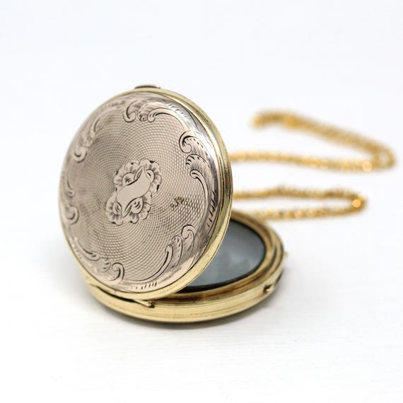 Antique Watch Locket - Victorian Gold Filled Case Eng… - Gem