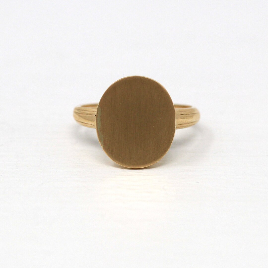 Blank Signet Ring Estate 10k Yellow Gold Oval Ready to - Etsy