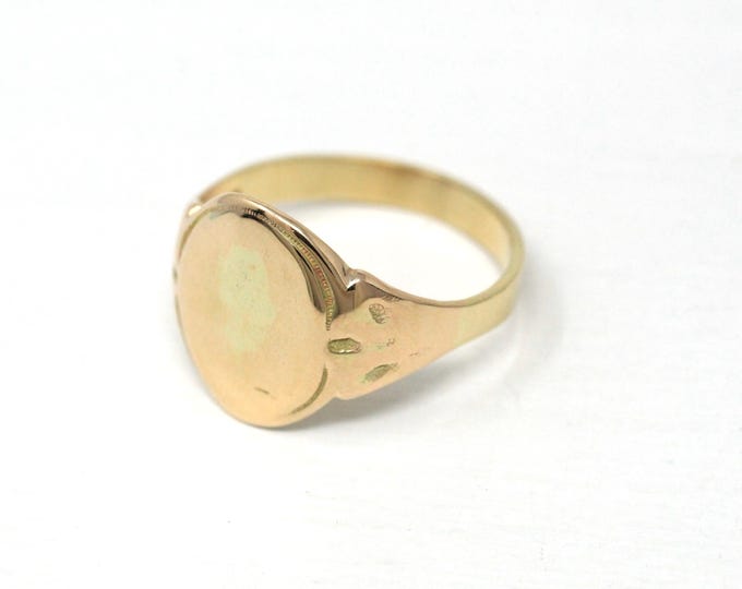 Blank Signet Ring - Edwardian 10k Gold Blank Engrave Initials - Antique ...