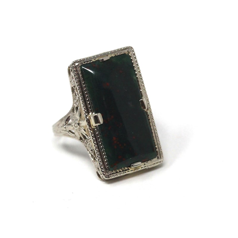 Bloodstone Filigree Ring - Etsy