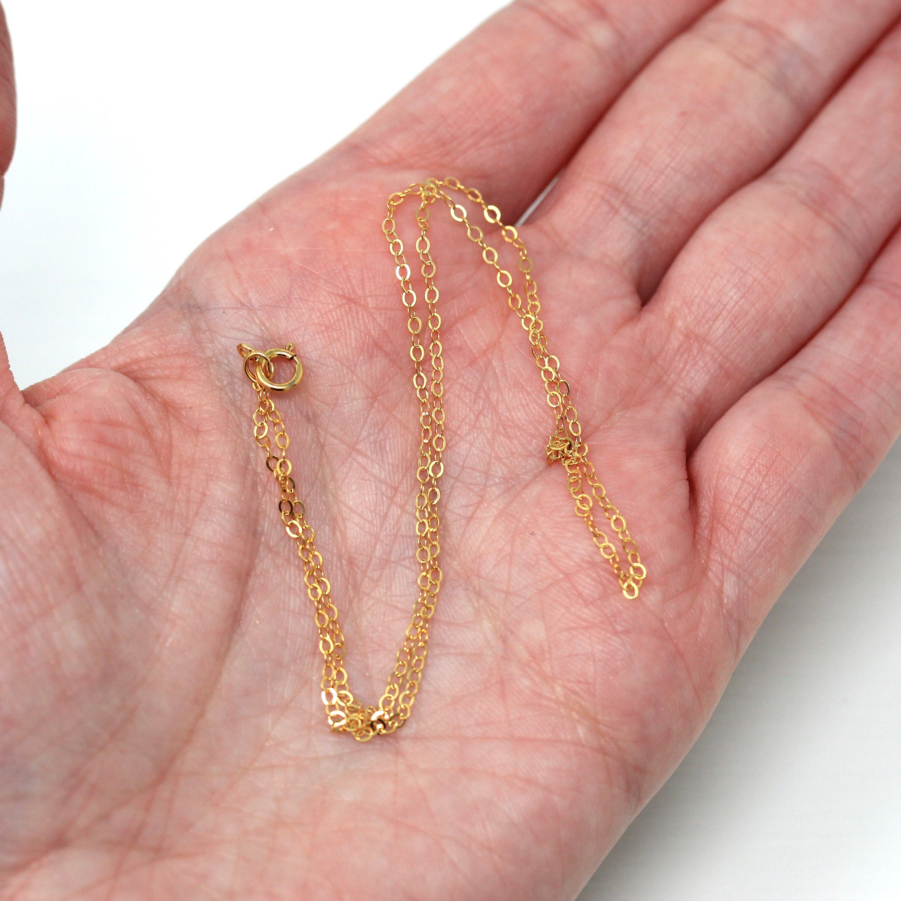 Gold Filled Chain 14 Inch 14/20 GF Necklace 1.5 Mm Flat - Etsy