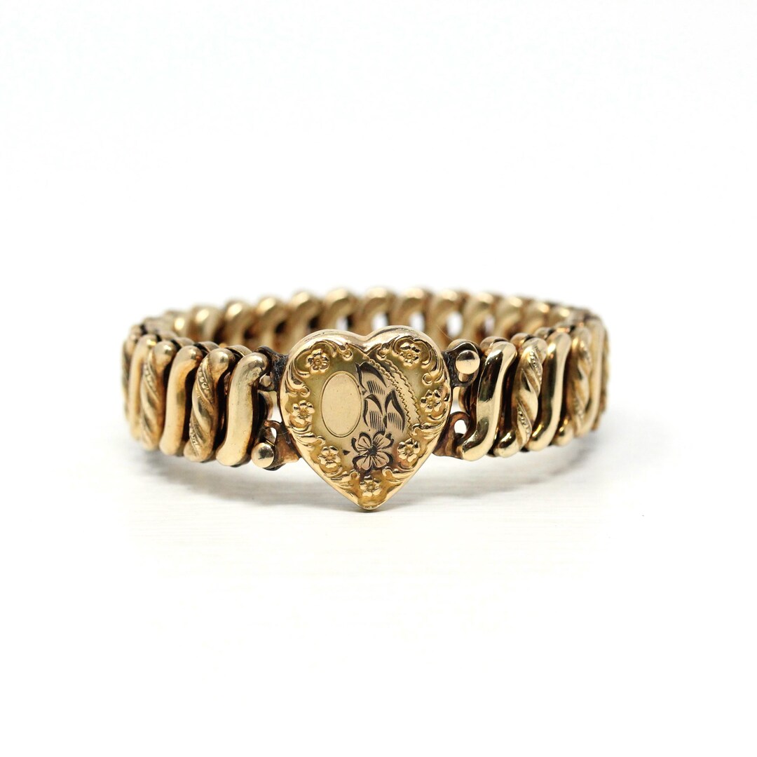 Vintage Expansion Bracelet - Retro Gold Filled Flowers Expanding ...