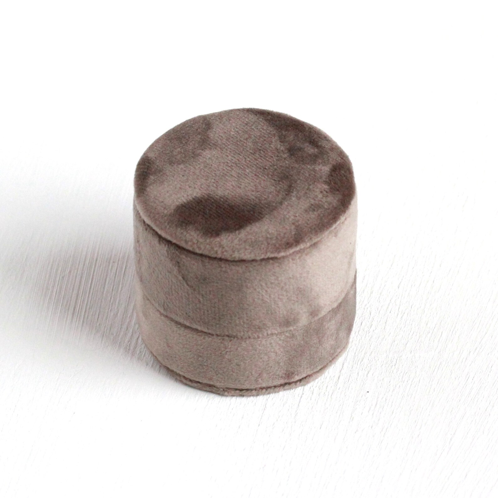 Gray Ring Box Vintage Inspired New MJV Round Velvet Plush | Etsy