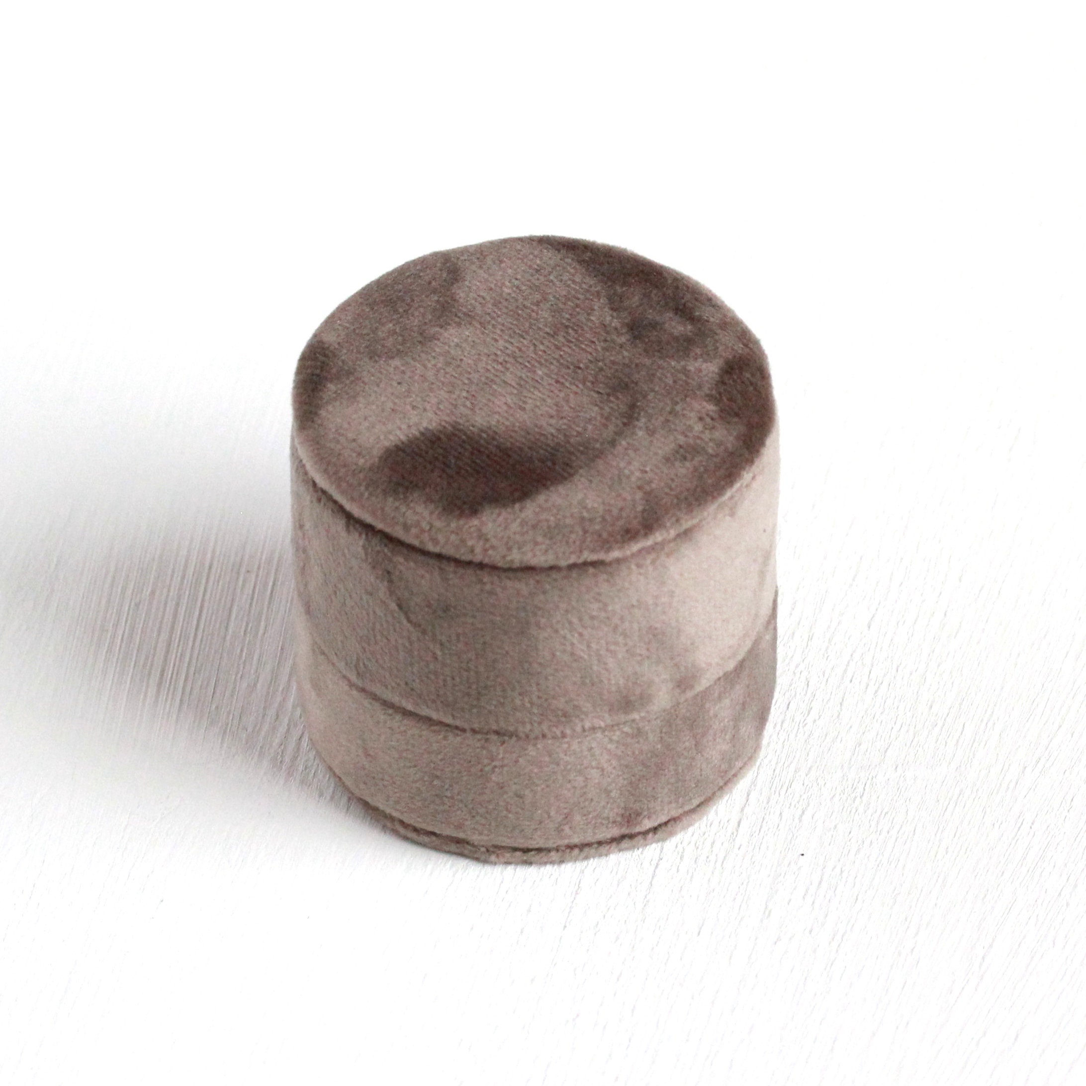 Gray Ring Box Vintage Inspired New MJV Round Velvet Plush | Etsy