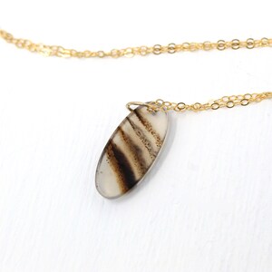 Sale Genuine Agate Charm Modern 14k Yellow Gold Oval Banded Brown ...