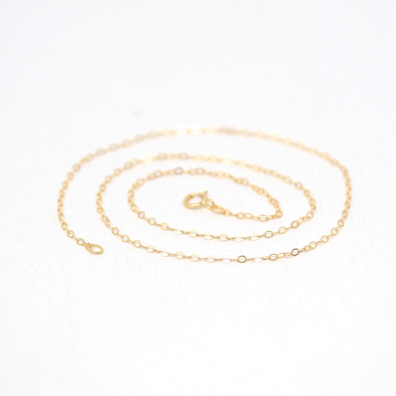 Gold Filled Chain 14 Inch 14/20 GF Necklace 1.5 Mm Flat - Etsy