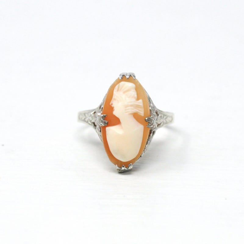 Carved Shell Ring - Etsy