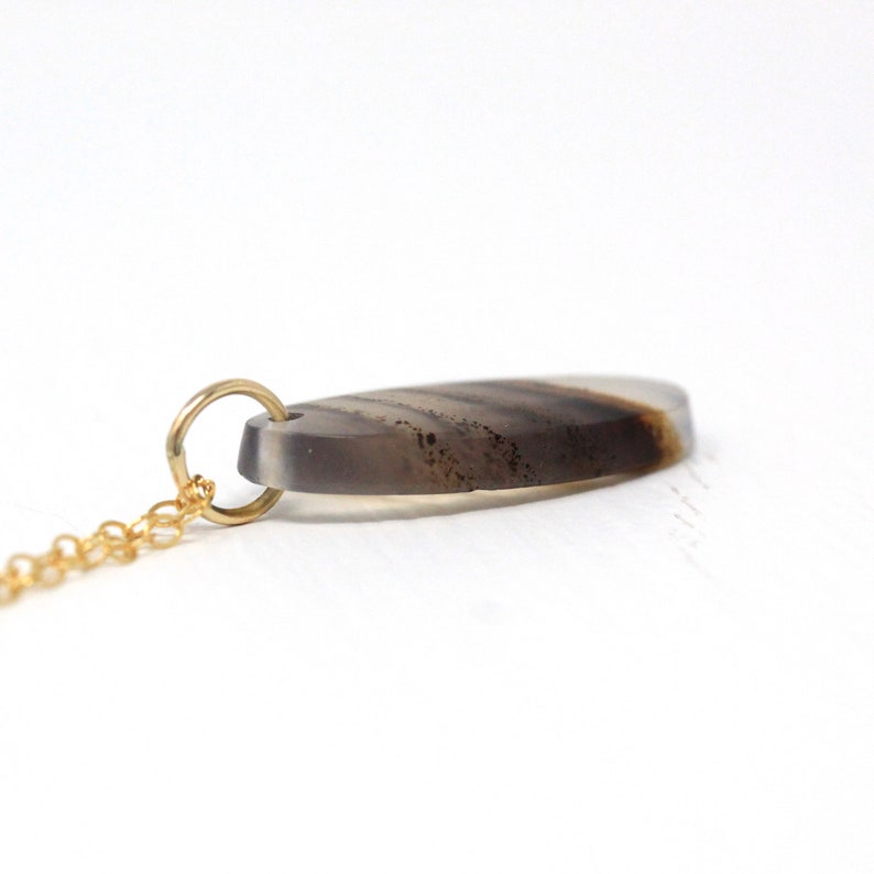 Sale Genuine Agate Charm Modern 14k Yellow Gold Oval | Etsy