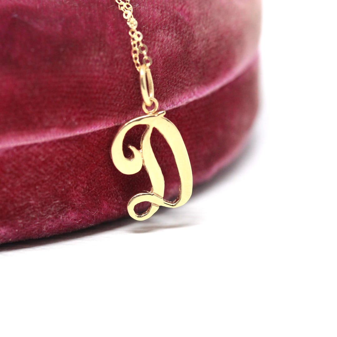 Letter "d" Charm - Estate 10k Yellow Gold Single Cursive Initial ...