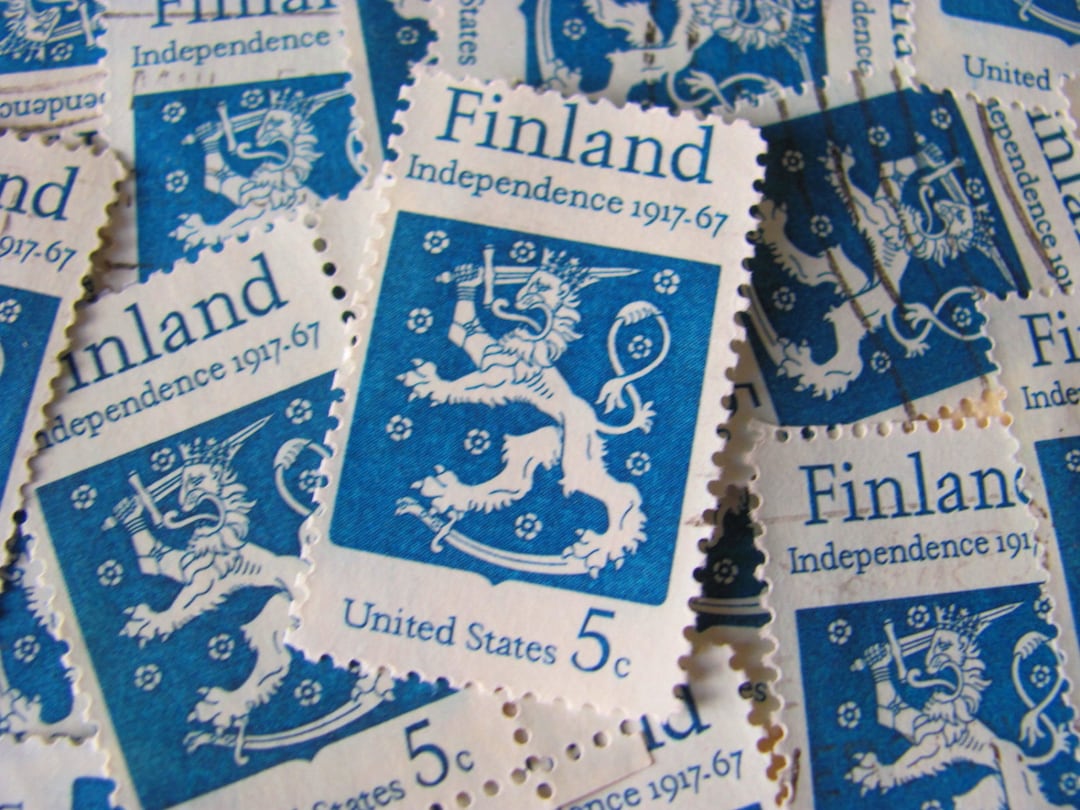 Finntastic 30 Vintage US Postage Stamps Finnish Scandinavian Suomi ...