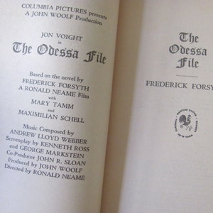 Vintage Paperback Book the Odessa File Frederick Forsyth Fiction Novel ...
