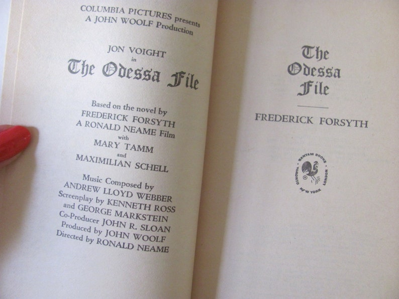 Vintage Paperback Book the Odessa File Frederick Forsyth - Etsy