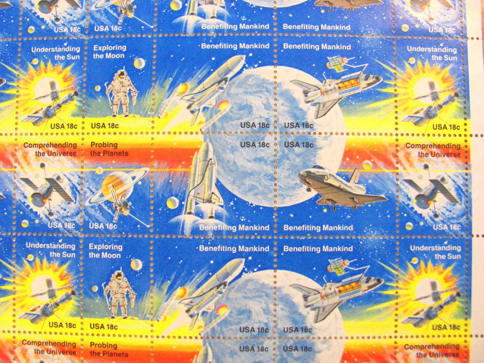 Space Achievement Full Sheet of 48 Unused Vintage US Postage Stamps ...