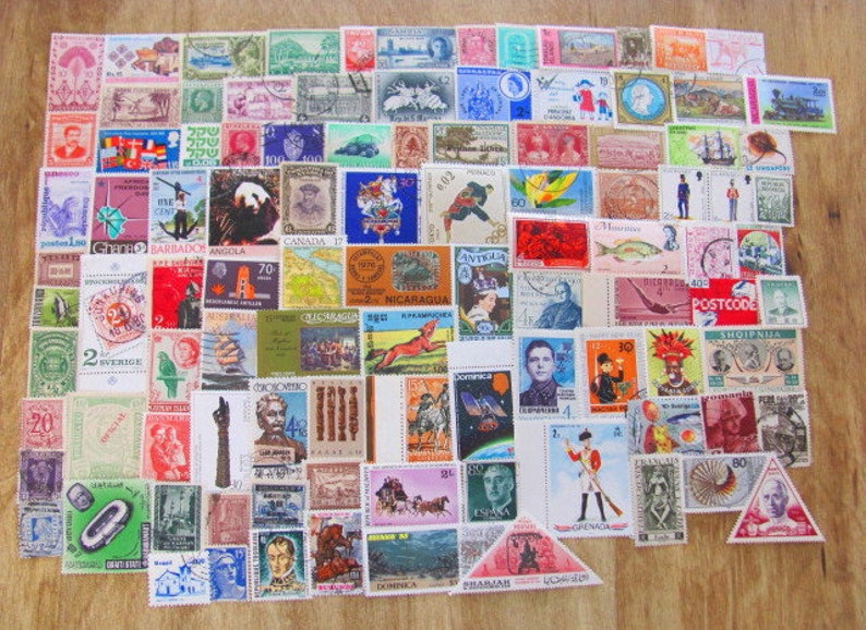 It's A Small World 100 Vintage Postage Stamps | Etsy