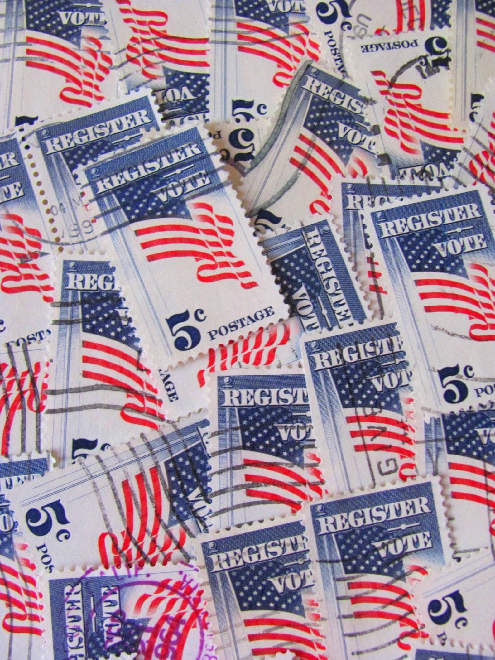 Register and Vote 30 Vintage Election US Postage Stamps Red - Etsy