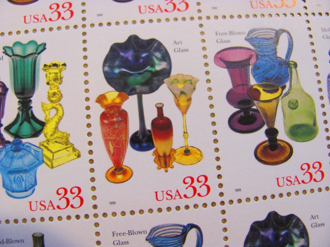 American Glass Full Sheet of 15 Unused US Postage Stamps 33c ...