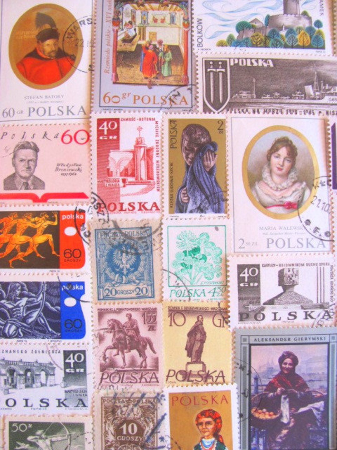 Pride of Poland 50 Vintage Polish Postage Stamps Polska Republic of ...