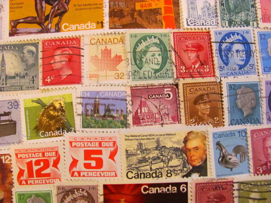 Oh Canada 50 Vintage Canadian Postage Stamps Vancouver Ontario - Etsy
