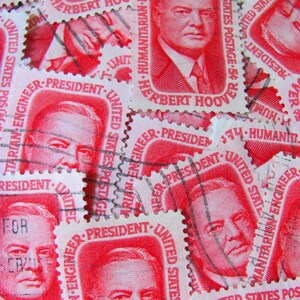 Herbert Hoover 30 Vintage US Postage Stamps 5-cent Carmine Red ...
