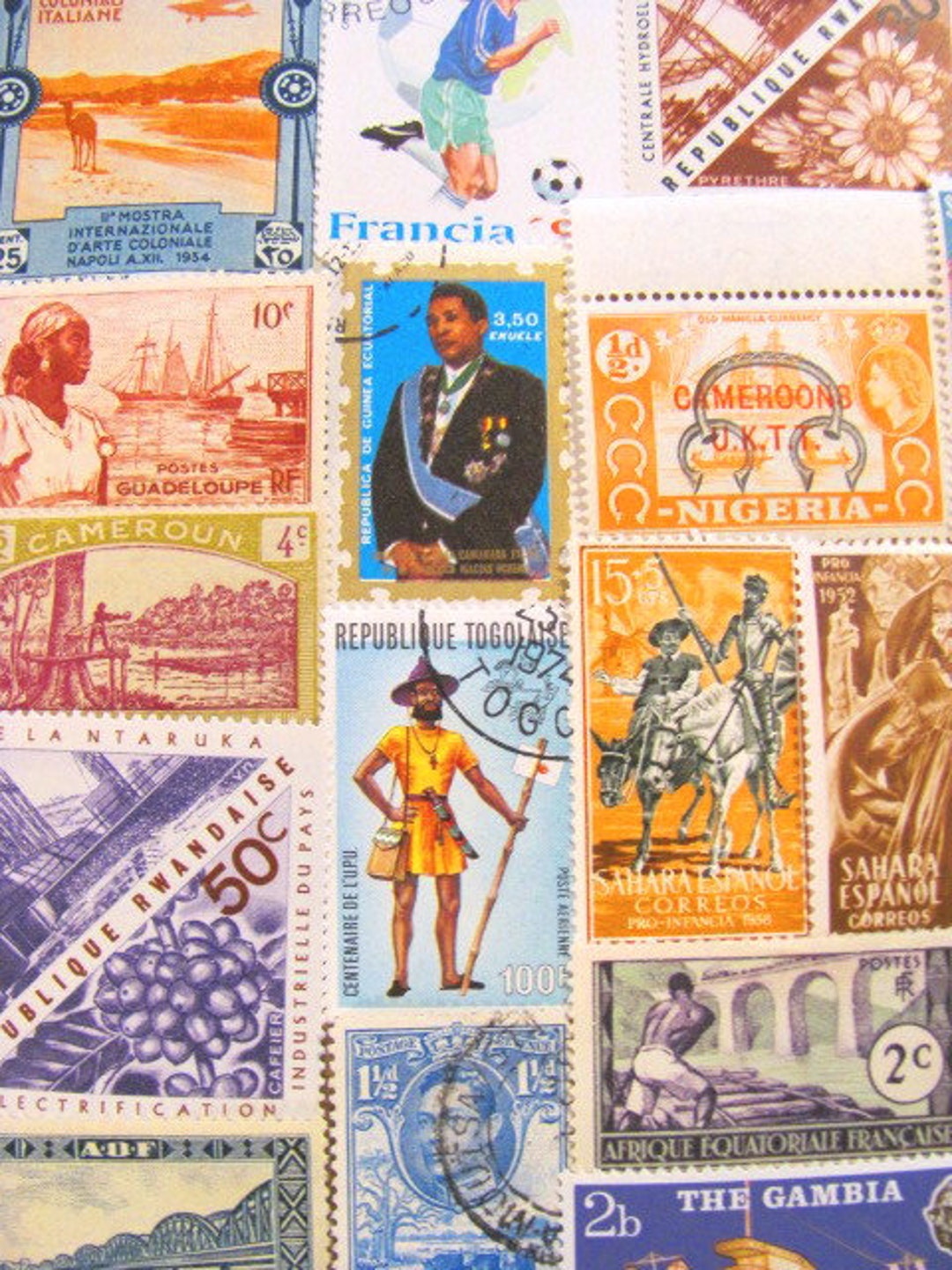 Zulu Nation 50 Vintage African Postage Stamps Philately Africa Rwanda ...