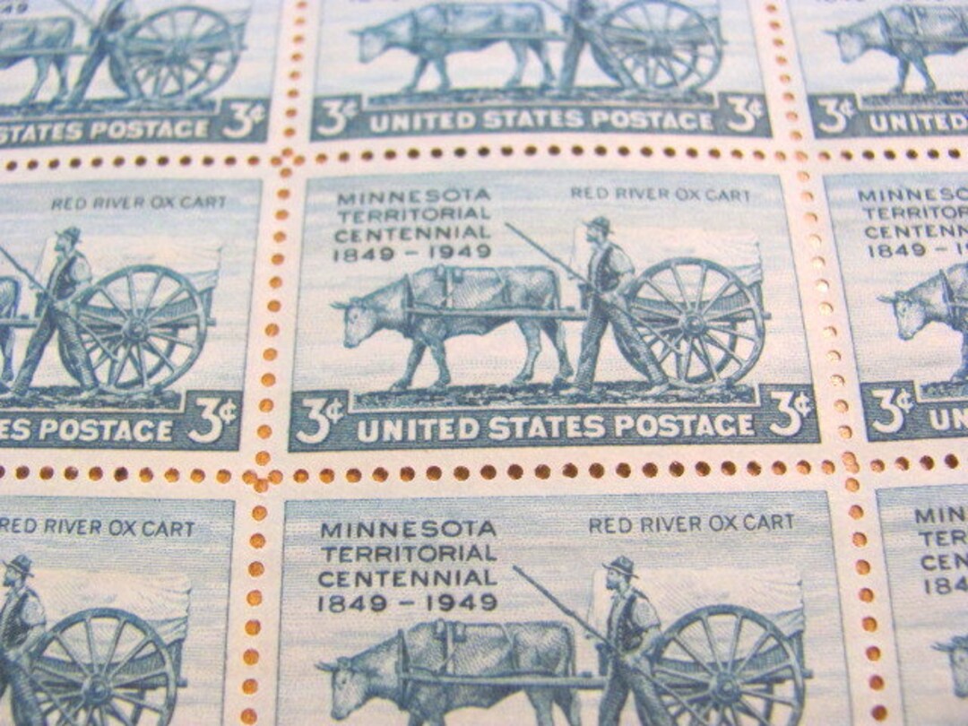 Minnesota Territory Full Sheet 50 Vintage Unused US Postage Stamps 3-c ...