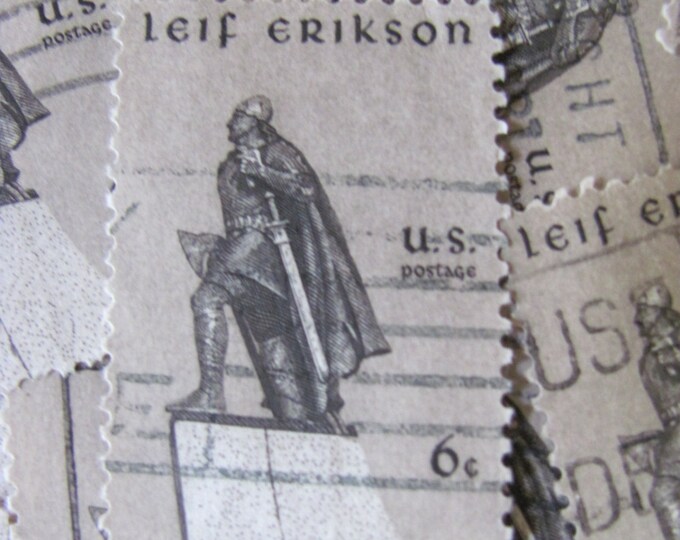Leif Erikson 30 Vintage US Postage Stamps 6-cent Beige Taupe ...