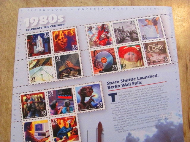 1980s Full Sheet 15 UNused Vintage US Postage Stamps 33-c | Etsy