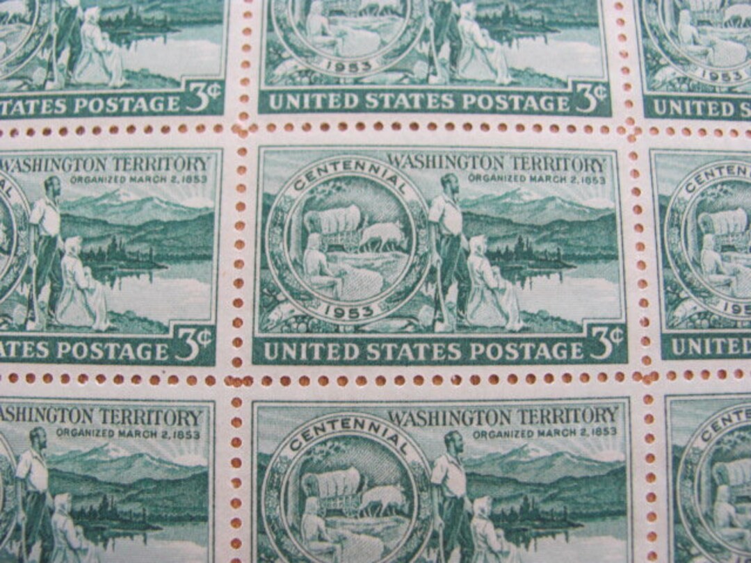 Washington Territory Full Sheet of 50 Vintage Unused US Postage Stamps ...