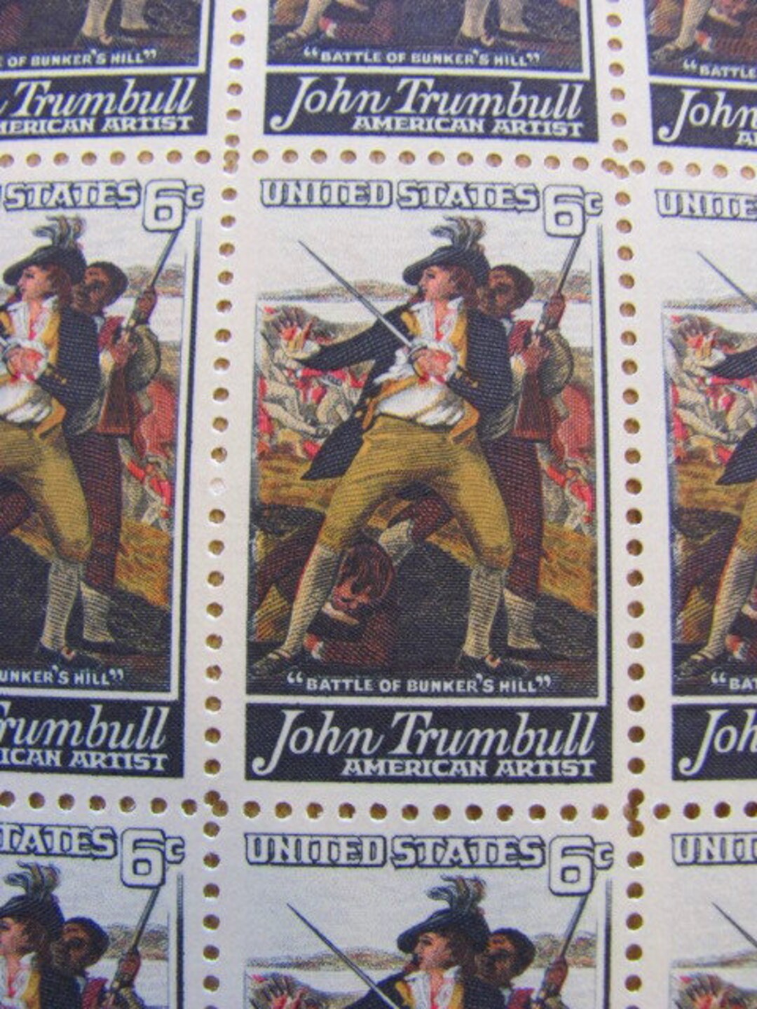 The Battle at Bunker Hill Full Sheet of 50 Vintage Unused US Postage ...