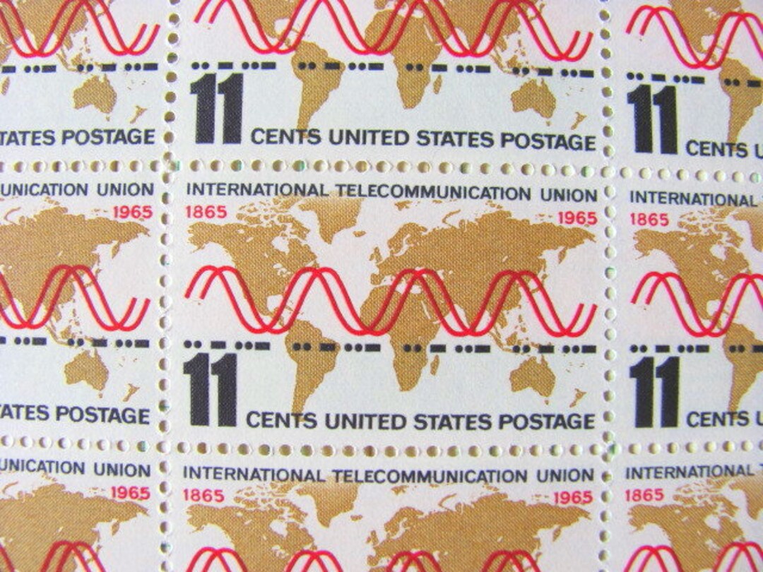 International Telecommunication Union Full Sheet of 50 Unused Vintage ...
