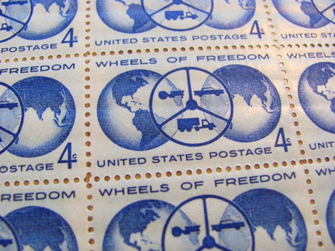 Wheels of Freedom Full Sheet of 50 Unused Vintage US Postage Stamps 4-c ...