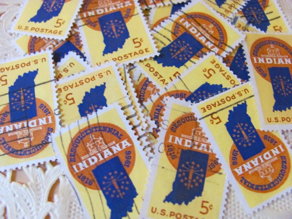 Indiana Statehood 30 Vintage US Postage Stamps 5-cent Scott | Etsy