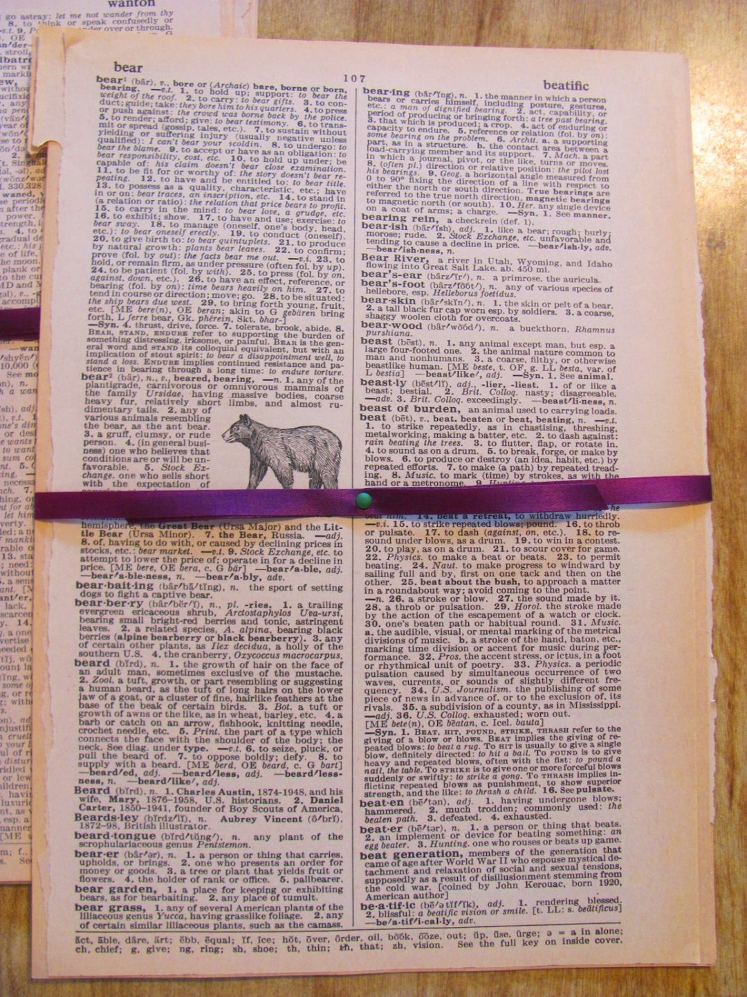 Buy Vintage Dictionary Pages 10 Large Vintage 1940s Definitions ...