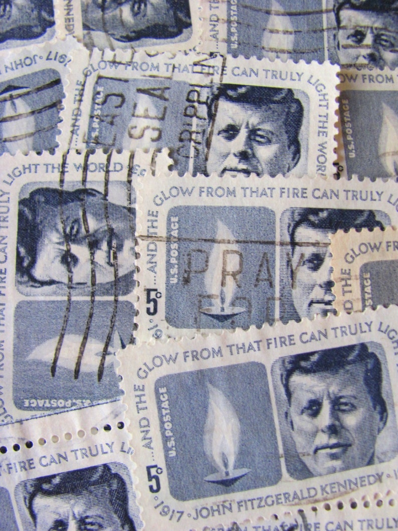 JFK 30 Vintage Kennedy Memorial US Postage Stamps 1960s President John ...